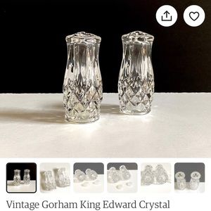 Gorham | Kitchen | Vintage Gorham King Edward Crystal Stoppered Shakers ...